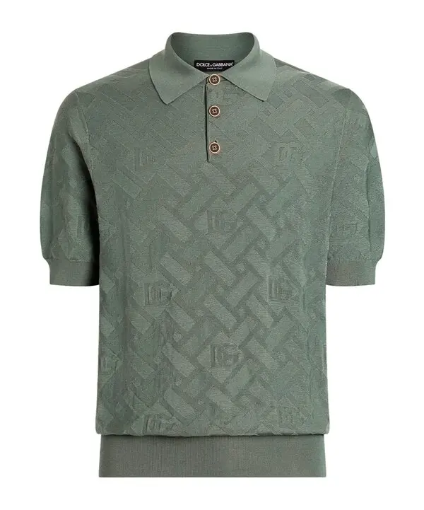 Dolce & Gabbana Dolce Gabbana Micro-dot Stitch Short-sleeved Polo Shirt