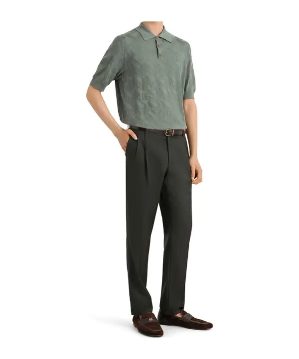 Dolce & Gabbana Dolce Gabbana Micro-dot Stitch Short-sleeved Polo Shirt