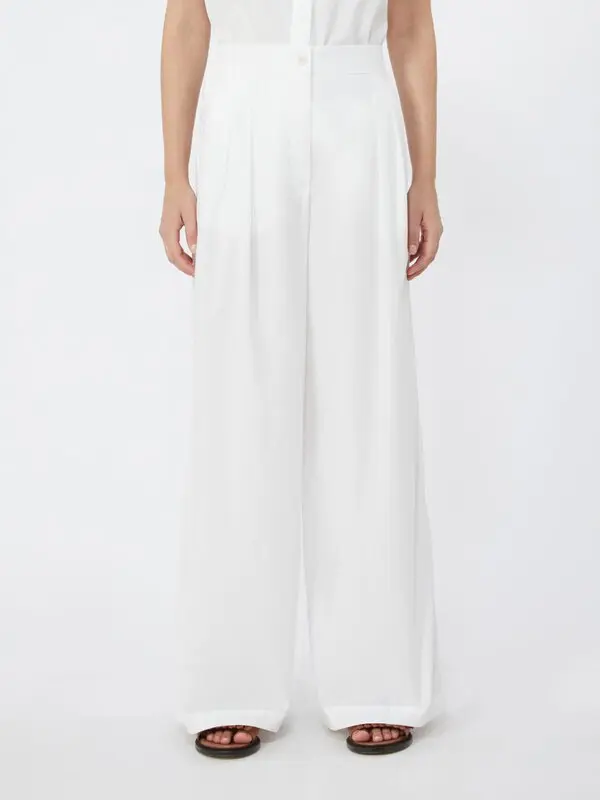Max Mara Pleated Wide-leg Trousers - White