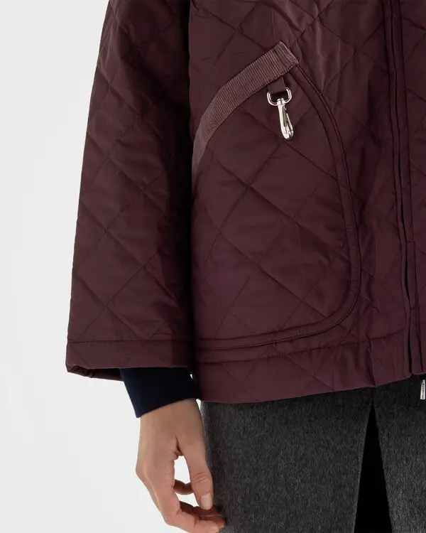 Prada Re-nylon Quilted Jacket With Velvet Collar