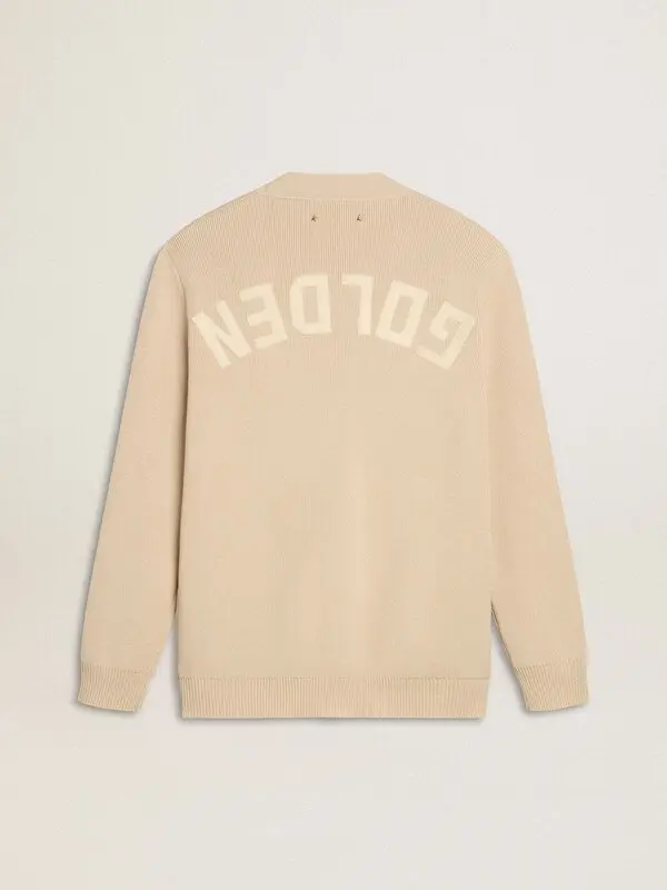 GOLDEN GOOSE Logo Lettering Buttoned Cardigan - Nude