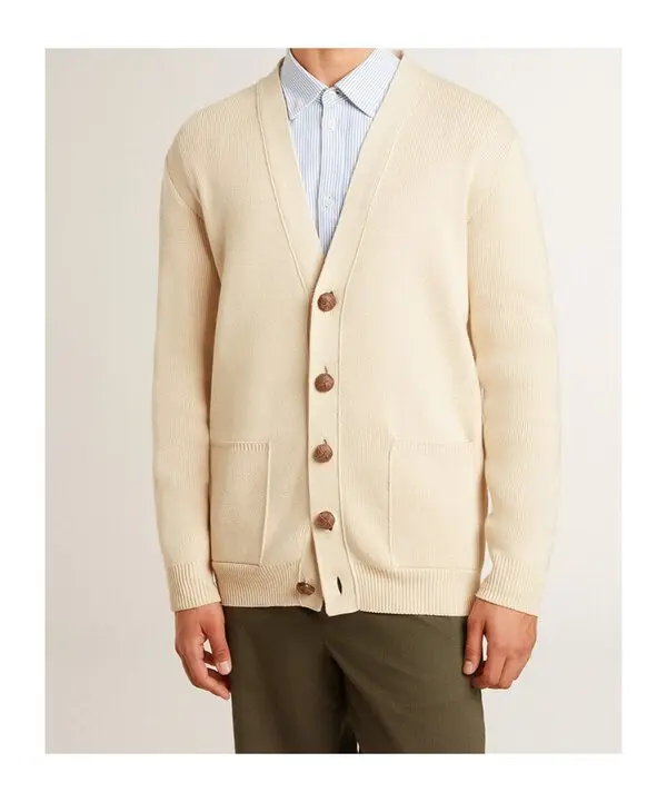 GOLDEN GOOSE Logo Lettering Buttoned Cardigan - Nude