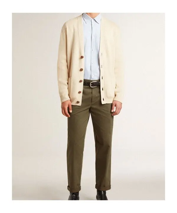 GOLDEN GOOSE Logo Lettering Buttoned Cardigan - Nude