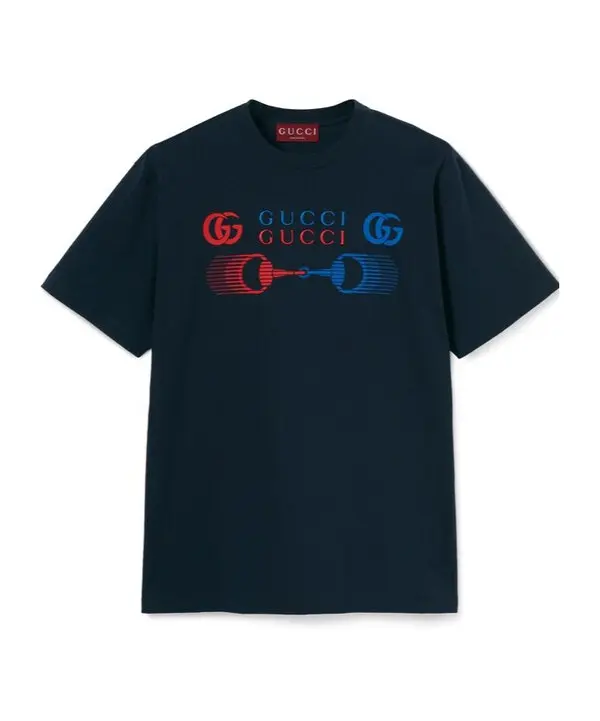 Gucci Jersey Printed T-shirt - Navy
