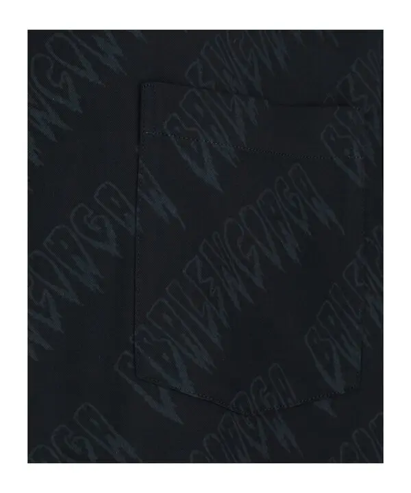 Balenciaga All-over Logo Short-sleeve Shirt - Black