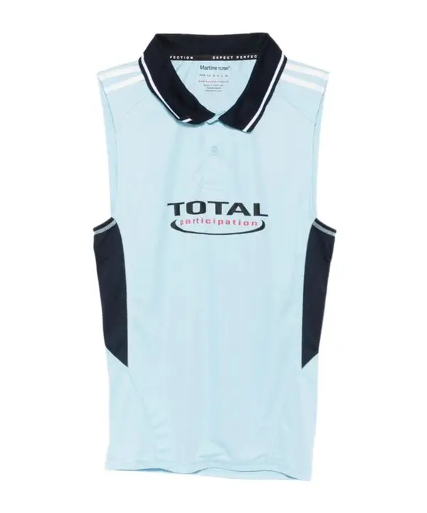 Martine Rose Sleeveless Polo Shirt - Light Blue