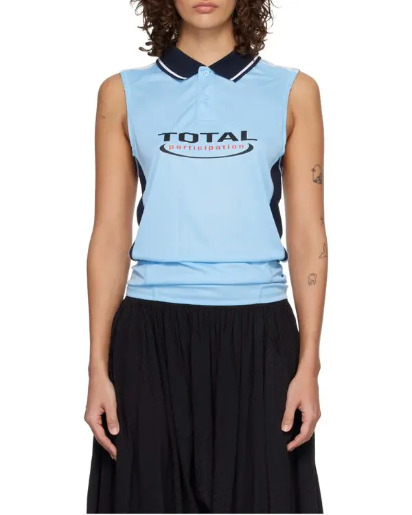 Martine Rose Sleeveless Polo Shirt - Light Blue