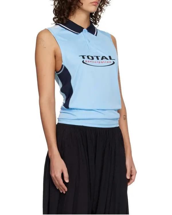 Martine Rose Sleeveless Polo Shirt - Light Blue