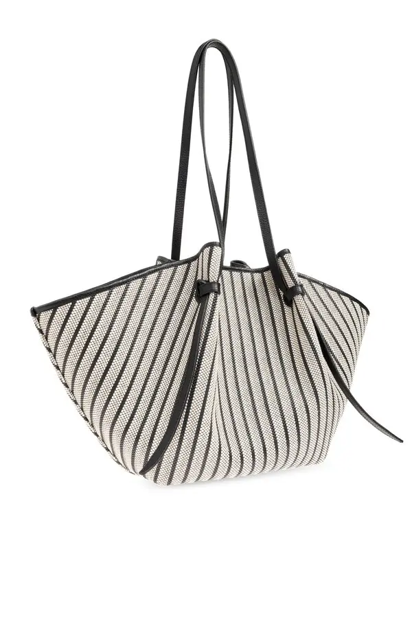 Yuzefi Mochi Striped Woven Shoulder Bag - Cream