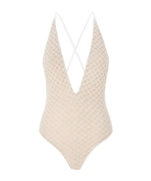 Missoni One-piece V-neck Swimsuit - White