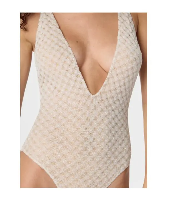 Missoni One-piece V-neck Swimsuit - White