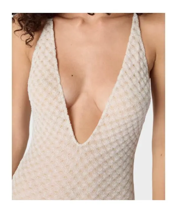 Missoni One-piece V-neck Swimsuit - White