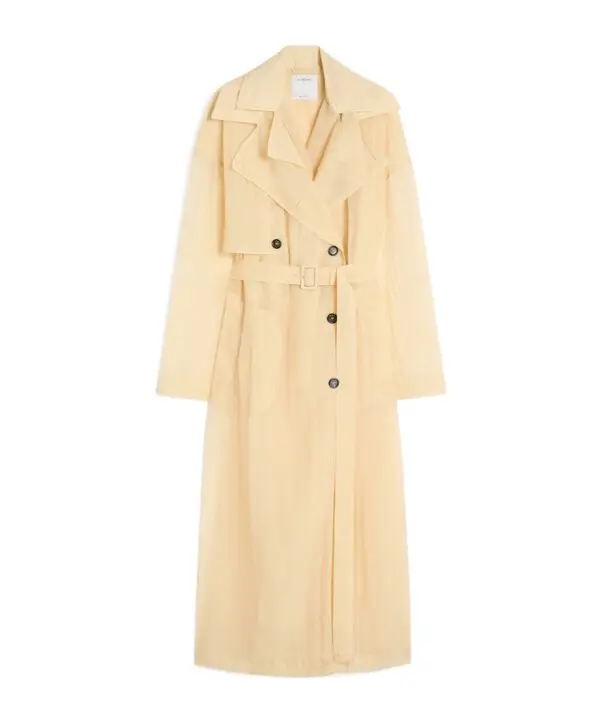 Sportmax Spsfata Belted Buttoned Trench Coat - Vanilla