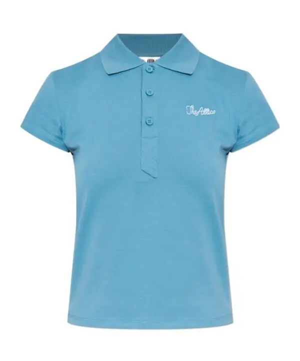 Attico The Logo Embroidered T-shirt - Blue