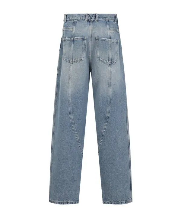 Moschino Distressed Straight-leg Jeans - Gray