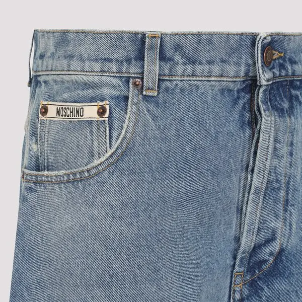 Moschino Distressed Straight-leg Jeans - Gray