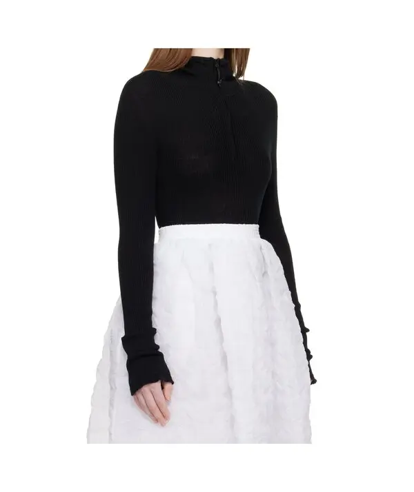 Cecilie Bahnsen Ribbed Knit Half-zip Sweater