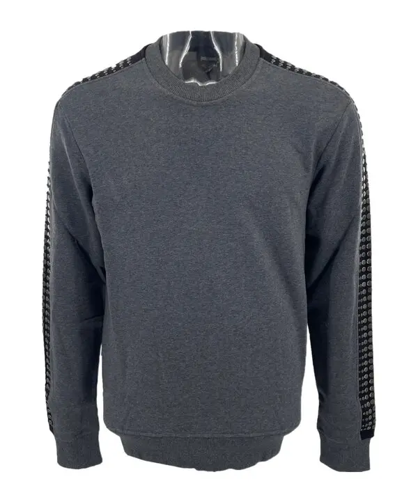 Just Cavalli Round-collar Long-sleeve Hoodie With Nail Embellishments