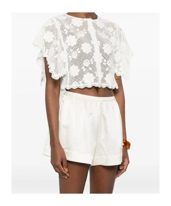 TWINSET Floral Lace Cropped Cardigan