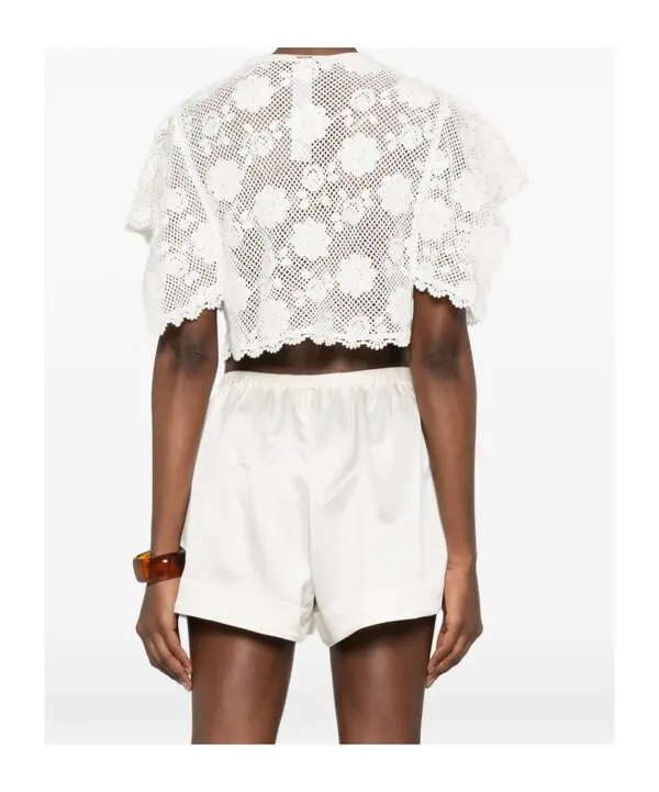 TWINSET Floral Lace Cropped Cardigan