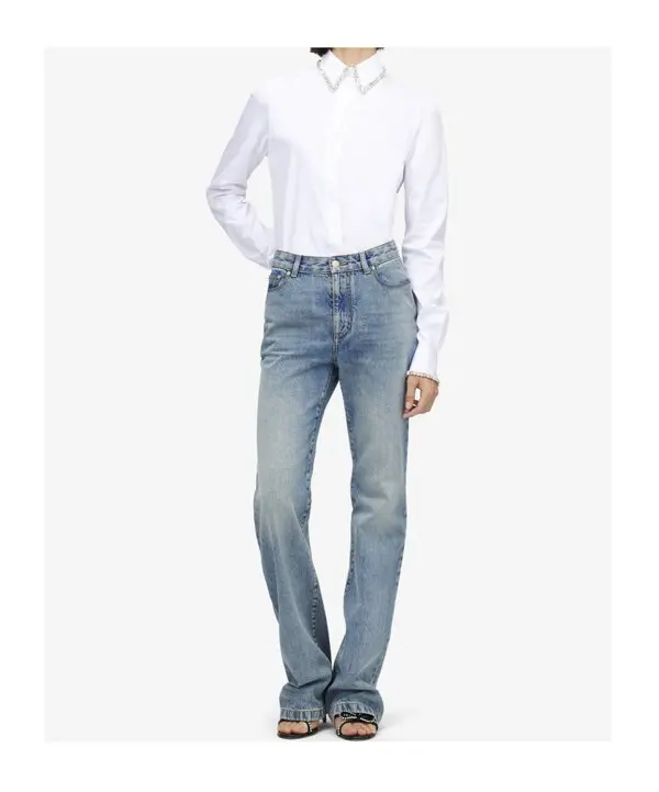 Alexander McQueen Embellished Collared Long-sleeve Shirt - Optical White