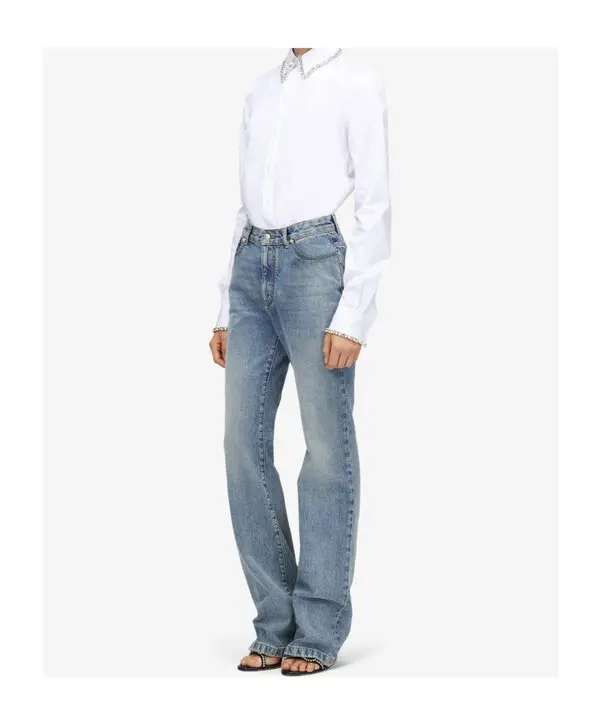 Alexander McQueen Embellished Collared Long-sleeve Shirt - Optical White