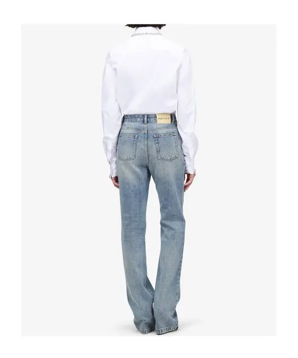 Alexander McQueen Embellished Collared Long-sleeve Shirt - Optical White