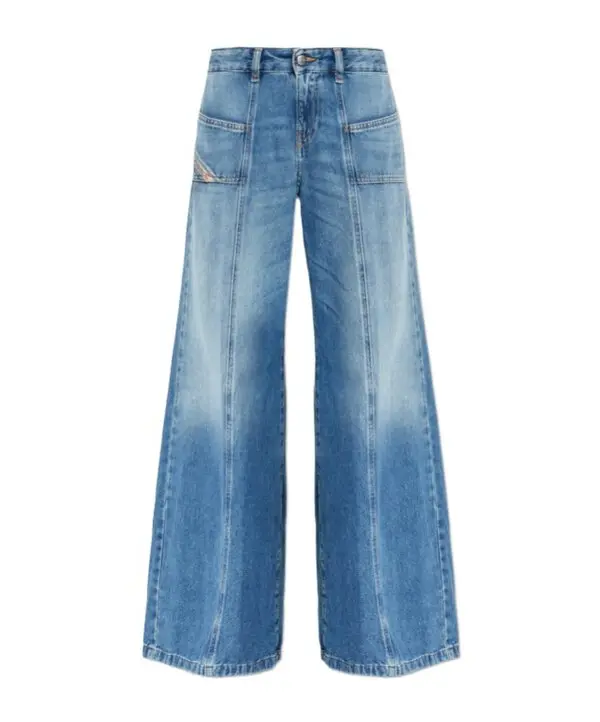 DIESEL® Belt Loop Wide-leg Jeans - Blue