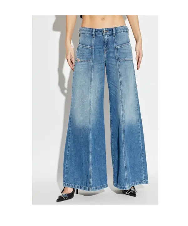 DIESEL® Belt Loop Wide-leg Jeans - Blue