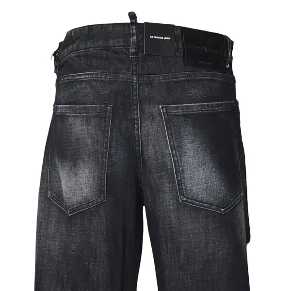 Dsquared2 Washed Distressed Tapered Jeans - Black