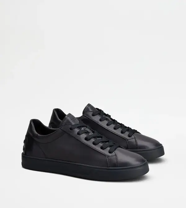 TOD'S Lace-up Round Toe Low-top Sneakers - Black