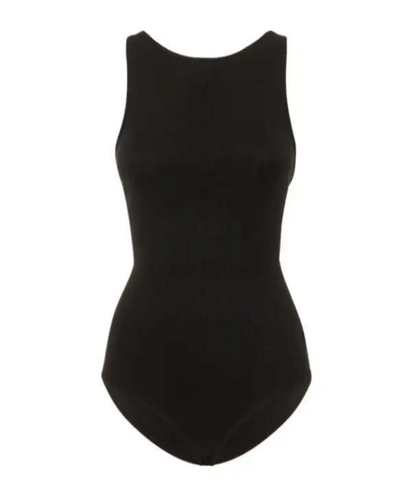 AGOLDE Ribbed Sleeveless Bodysuit With Snap Closure