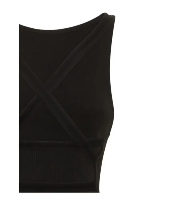 AGOLDE Ribbed Sleeveless Bodysuit With Snap Closure