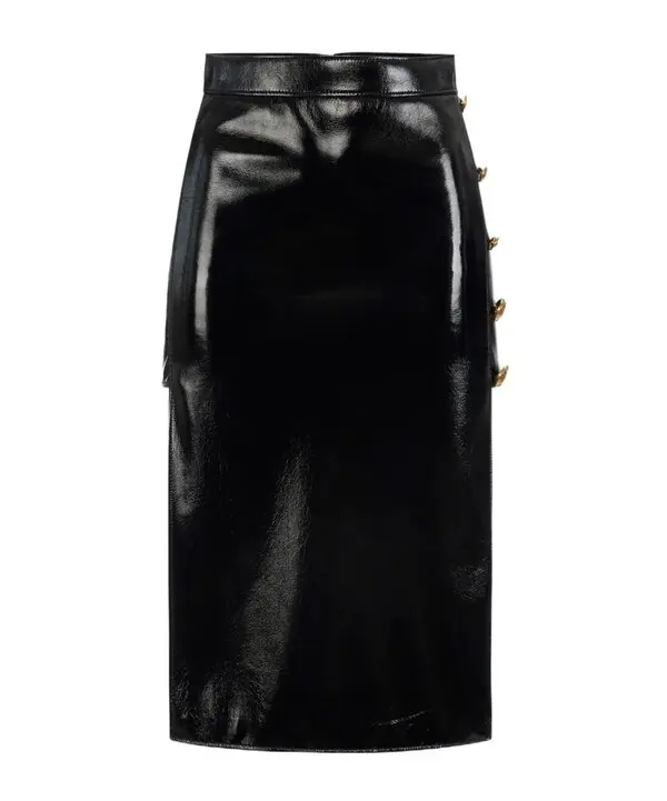 Elisabetta Franchi Button Detailed Midi Skirt - Black