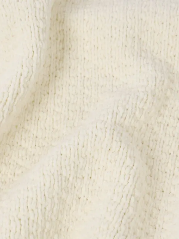 Stone Island Mock Neck Sweater With Reverse Stitch Detail - Ivory