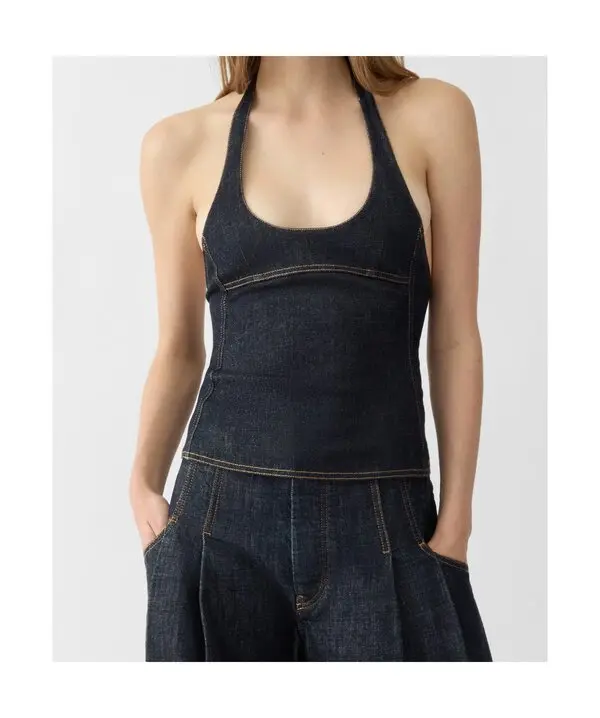 Jacquemus Denim Halterneck Top