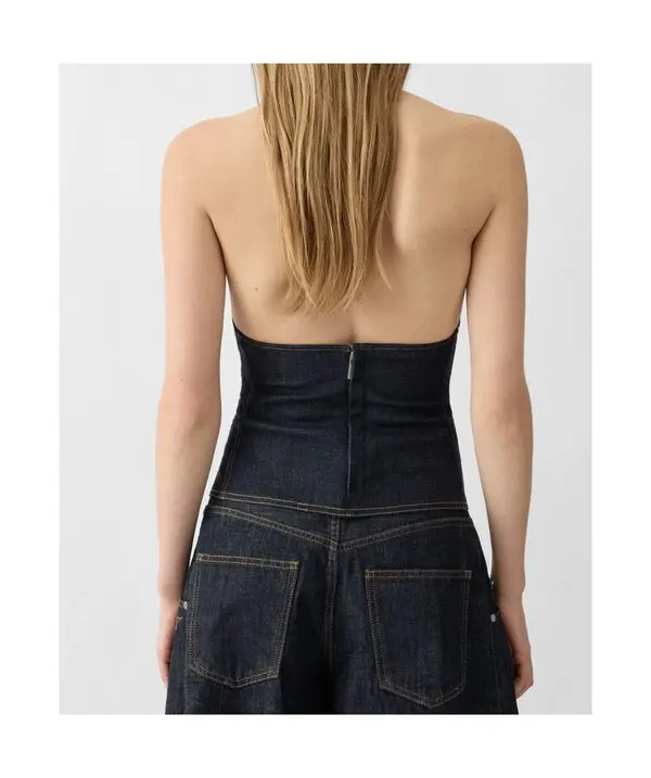 Jacquemus Denim Halterneck Top - Deep Navy Blue