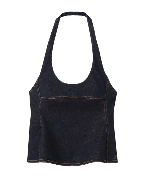 Jacquemus Denim Halterneck Top - Deep Navy Blue