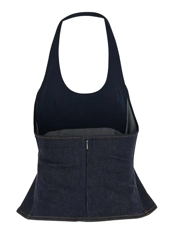 Jacquemus Denim Halterneck Top - Deep Navy Blue