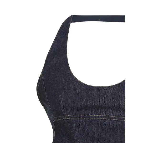 Jacquemus Denim Halterneck Top - Deep Navy Blue