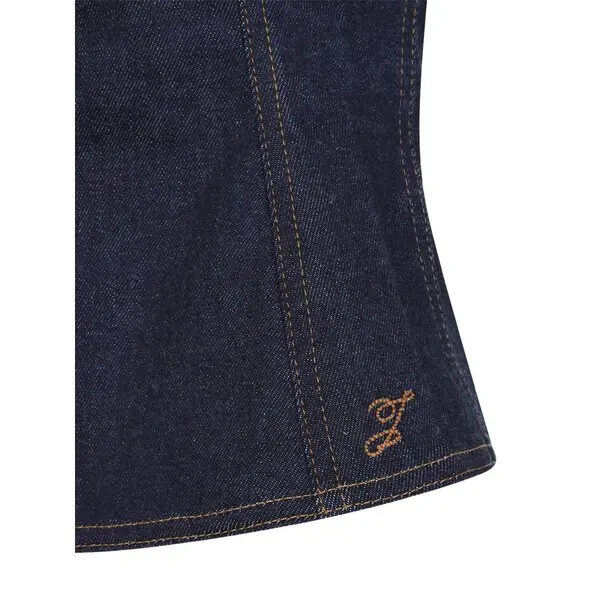 Jacquemus Denim Halterneck Top - Deep Navy Blue