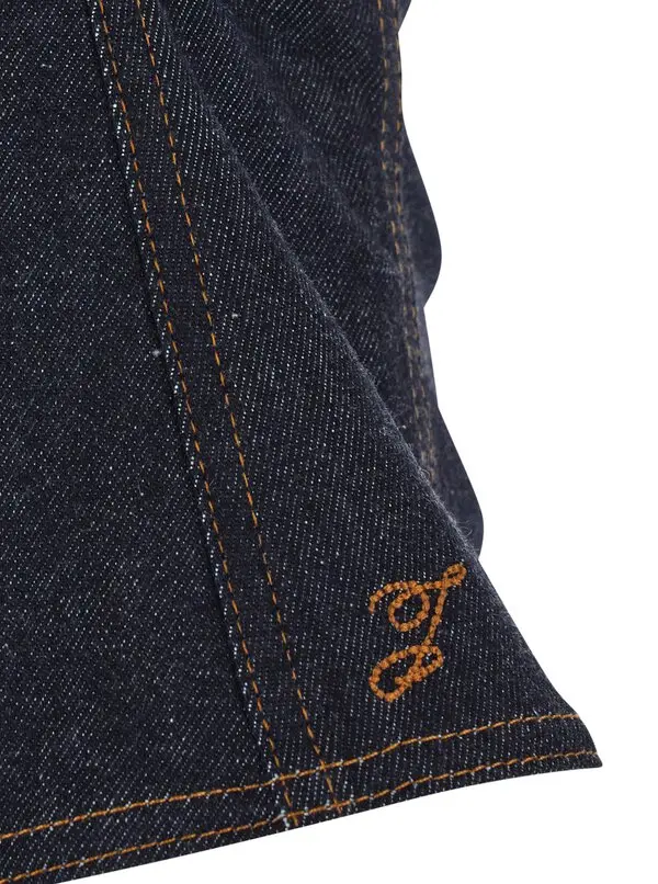 Jacquemus Denim Halterneck Top - Deep Navy Blue
