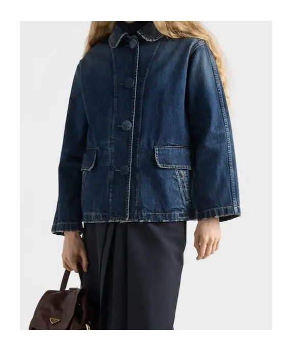 Prada Washed Denim Blouson Jacket