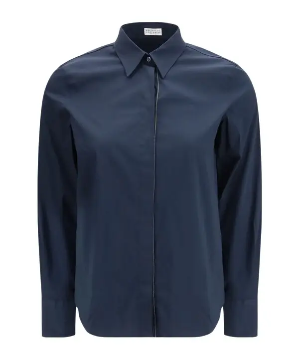 Brunello Cucinelli Long Sleeve Shirt With Chain Trim