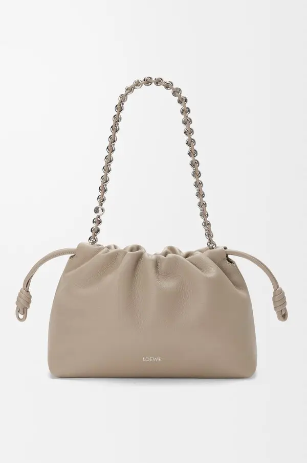 Loewe Medium Flamenco Clutch In Calfskin - Nude
