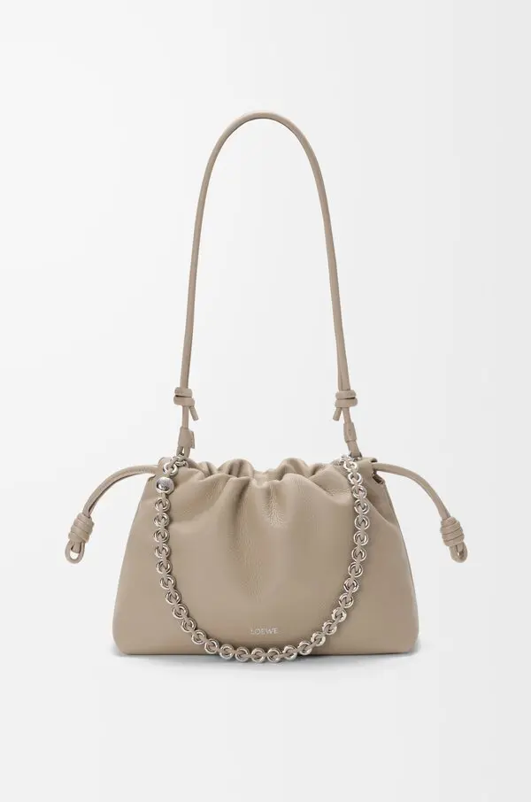 Loewe Medium Flamenco Clutch In Calfskin - Nude
