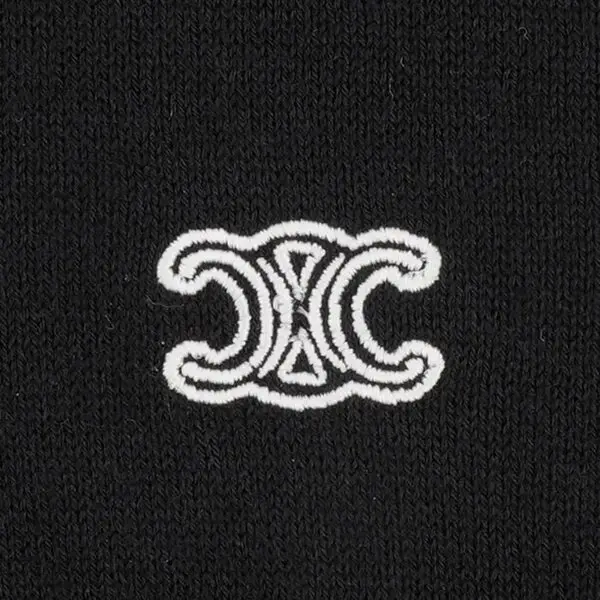 Celine Long Sleeve Fine Cotton Polo Sweater - Black