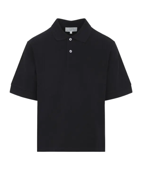 Studio Nicholson Short-sleeved Polo Shirt - Washed Black