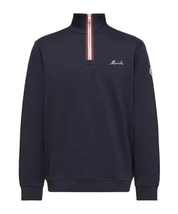 Moncler Logo Embroidered Polo-neck Sweatshirt