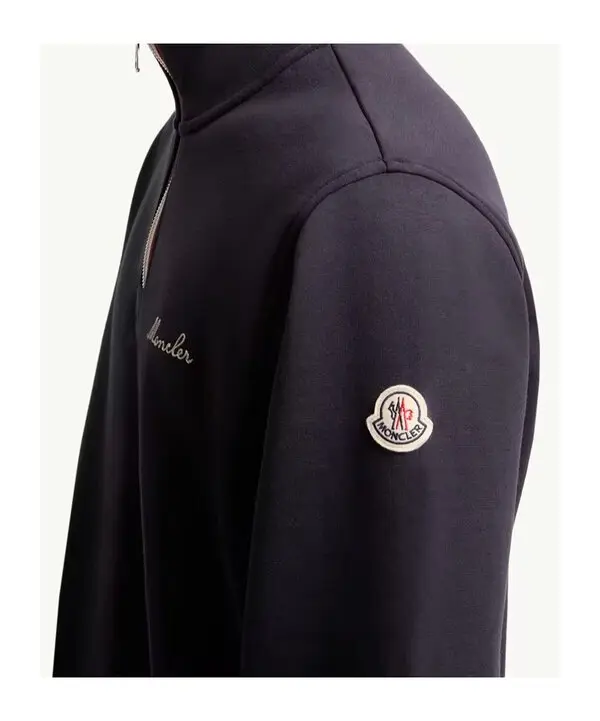 Moncler Logo Embroidered Polo-neck Sweatshirt